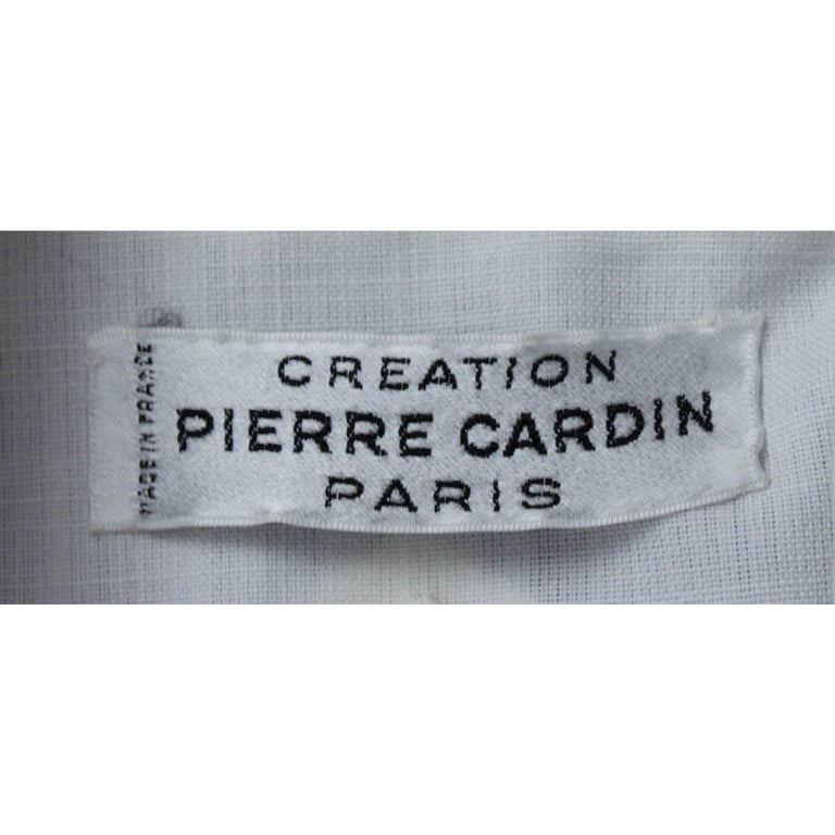 Pierre Cardin white and lilac pattern linen futuristic dress, circa ...