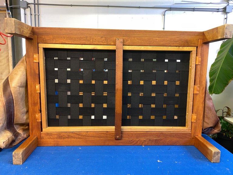 Pierre Chapo, Bench S18y "Love Seat", Elm Wood and Original Leather ...