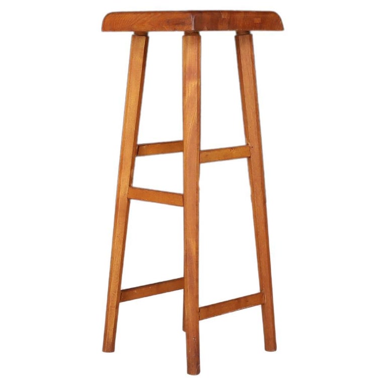 Pierre Chapo, Elm Bar Stool S-01-c France, 1960 For Sale at 1stDibs