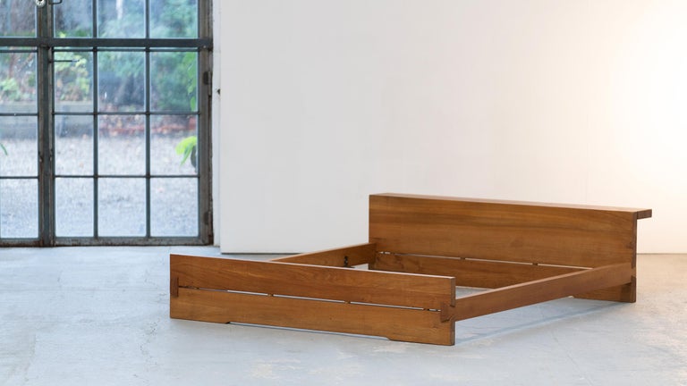 Pierre Chapo, "Louis" Bed, L02 in Solid Elm, 1960, Paris, France at 1stDibs