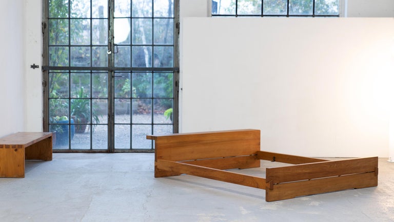 Pierre Chapo, "Louis" Bed, L02 in Solid Elm, 1960, Paris, France at 1stDibs