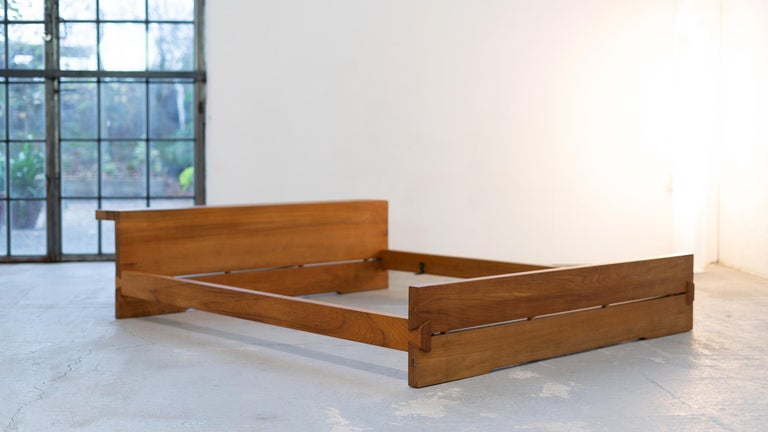 Pierre Chapo, "Louis" Bed, L02 in Solid Elm, 1960, Paris, France at 1stDibs