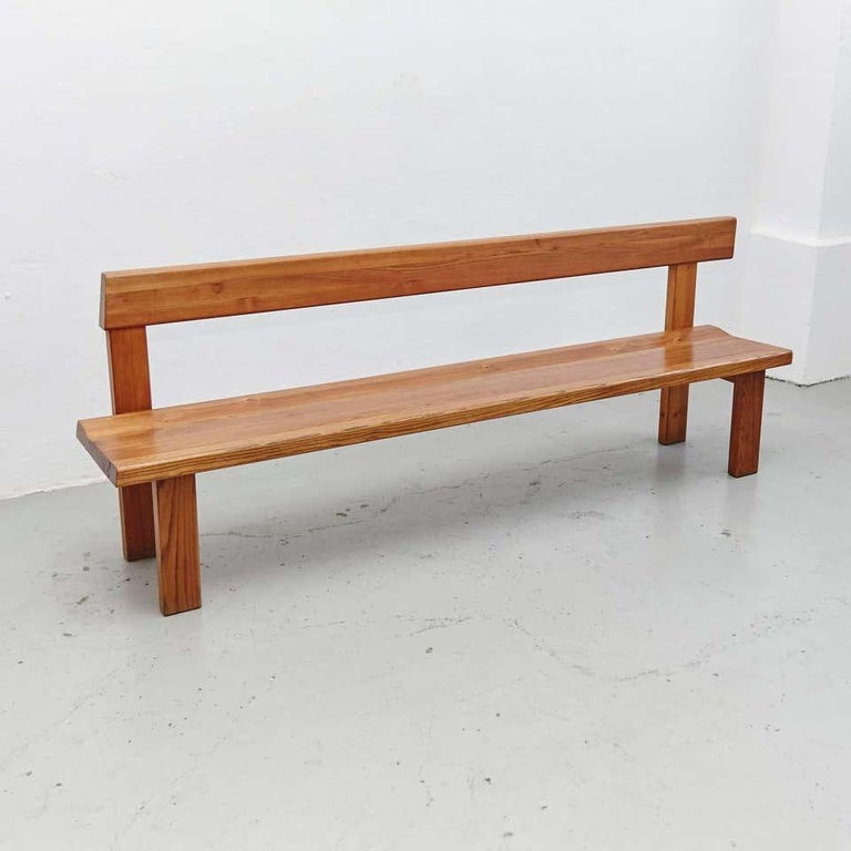 Pierre Chapo Mid-Century Modern Wood Large Bench, circa 1960 For Sale ...