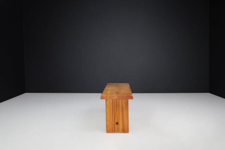 Pierre Chapo 'S 14 A' Elm Bench, France, 1970s For Sale at 1stDibs