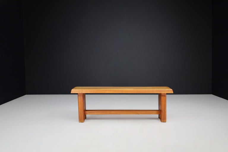 Pierre Chapo 'S 14 A' Elm Bench, France, 1970s For Sale at 1stDibs