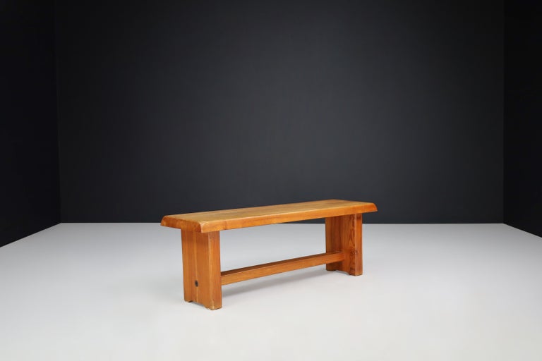 Pierre Chapo 'S 14 A' Elm Bench, France, 1970s For Sale at 1stDibs