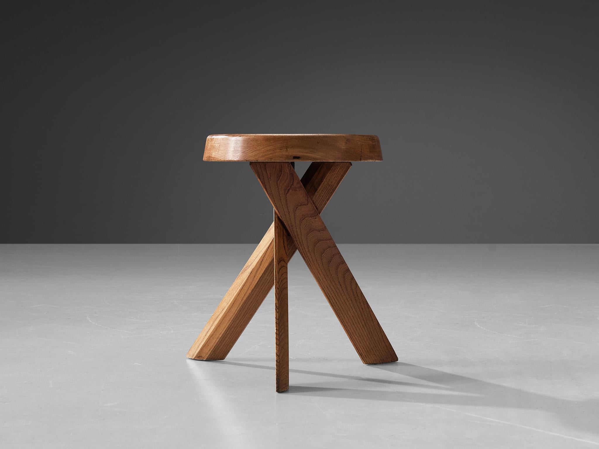 Pierre Chapo 'S31' Stool in Elm For Sale at 1stDibs
