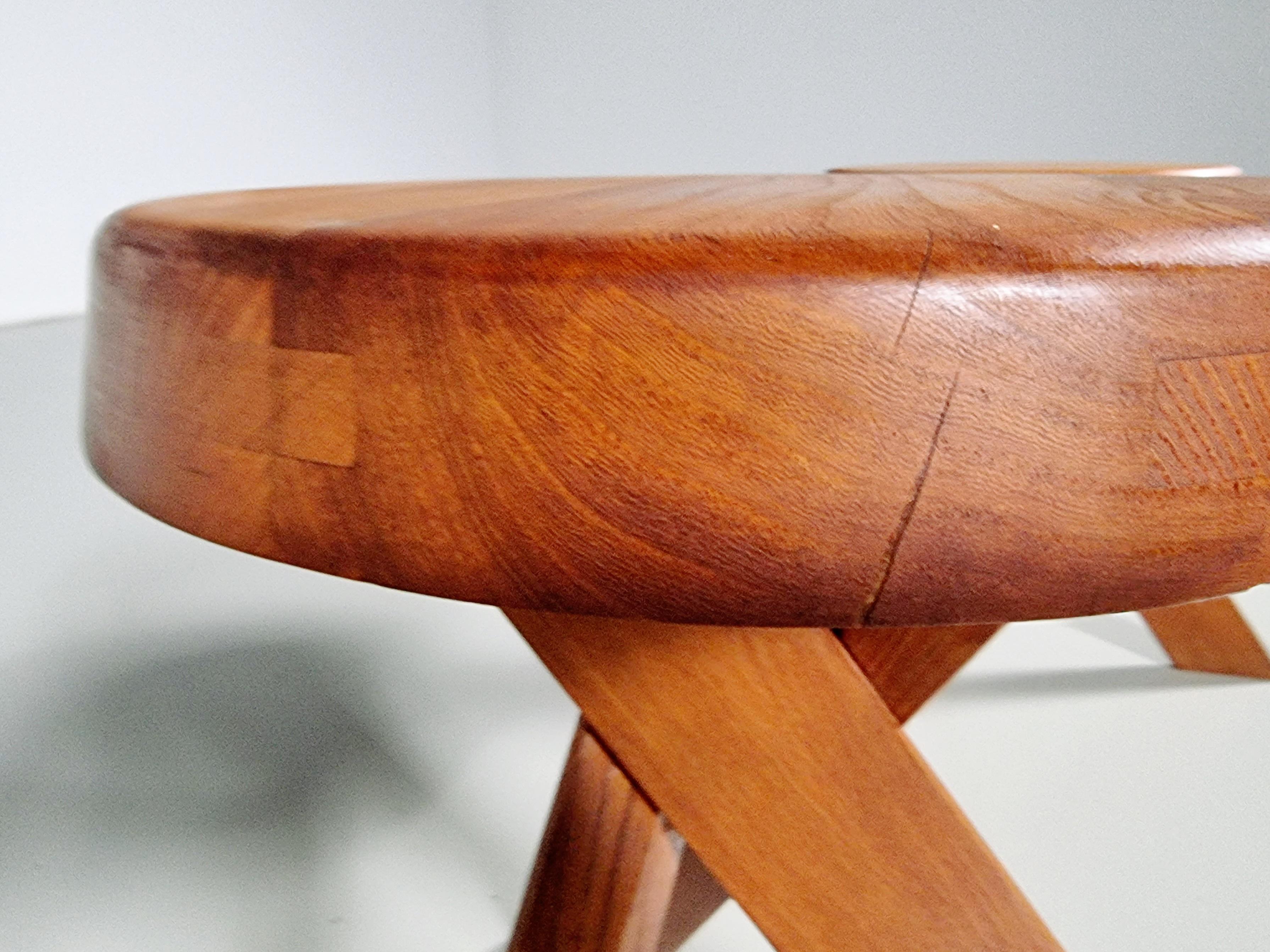 Pierre Chapo 'S31' Stool in Elmwood, 1980s at 1stDibs