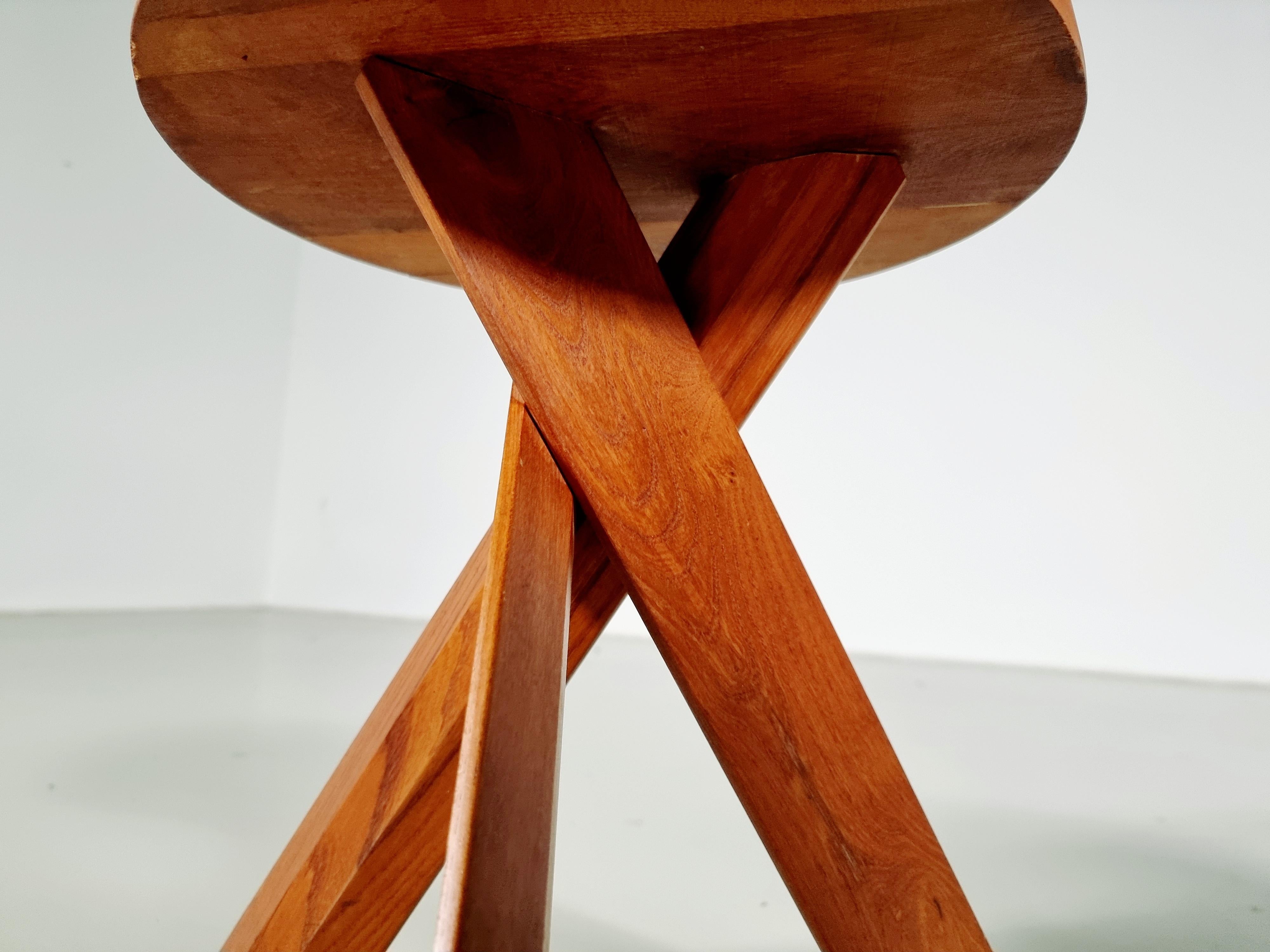 Pierre Chapo 'S31' Stool in Elmwood, 1980s at 1stDibs