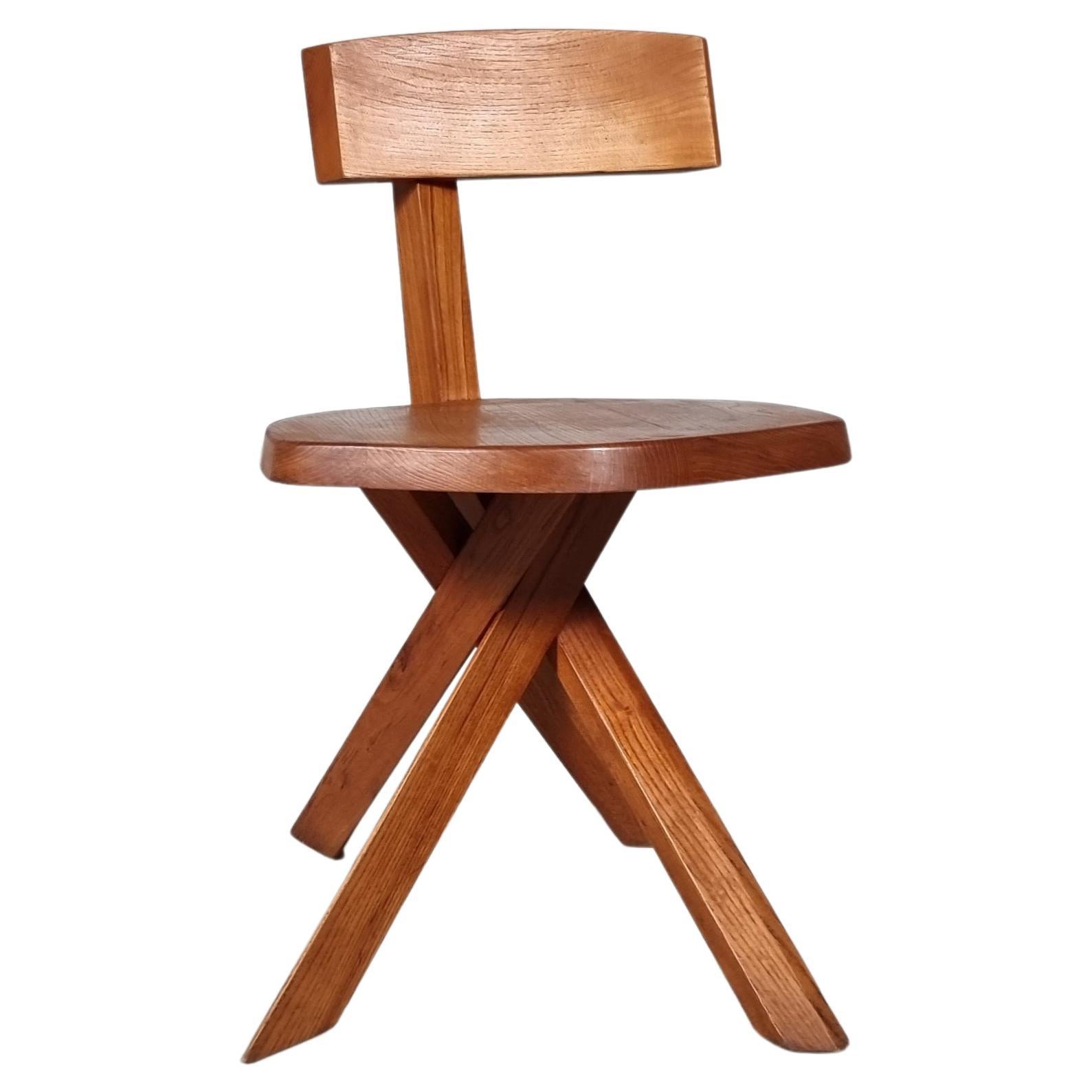 Pierre Chapo S11 Dining Chair in Solid Elm, 1960s For Sale at 1stDibs