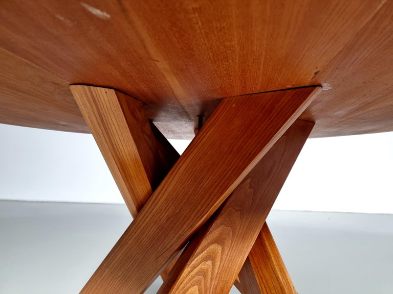 Pierre Chapo T21 Dining Table in Solid Elm, 1960s at 1stDibs