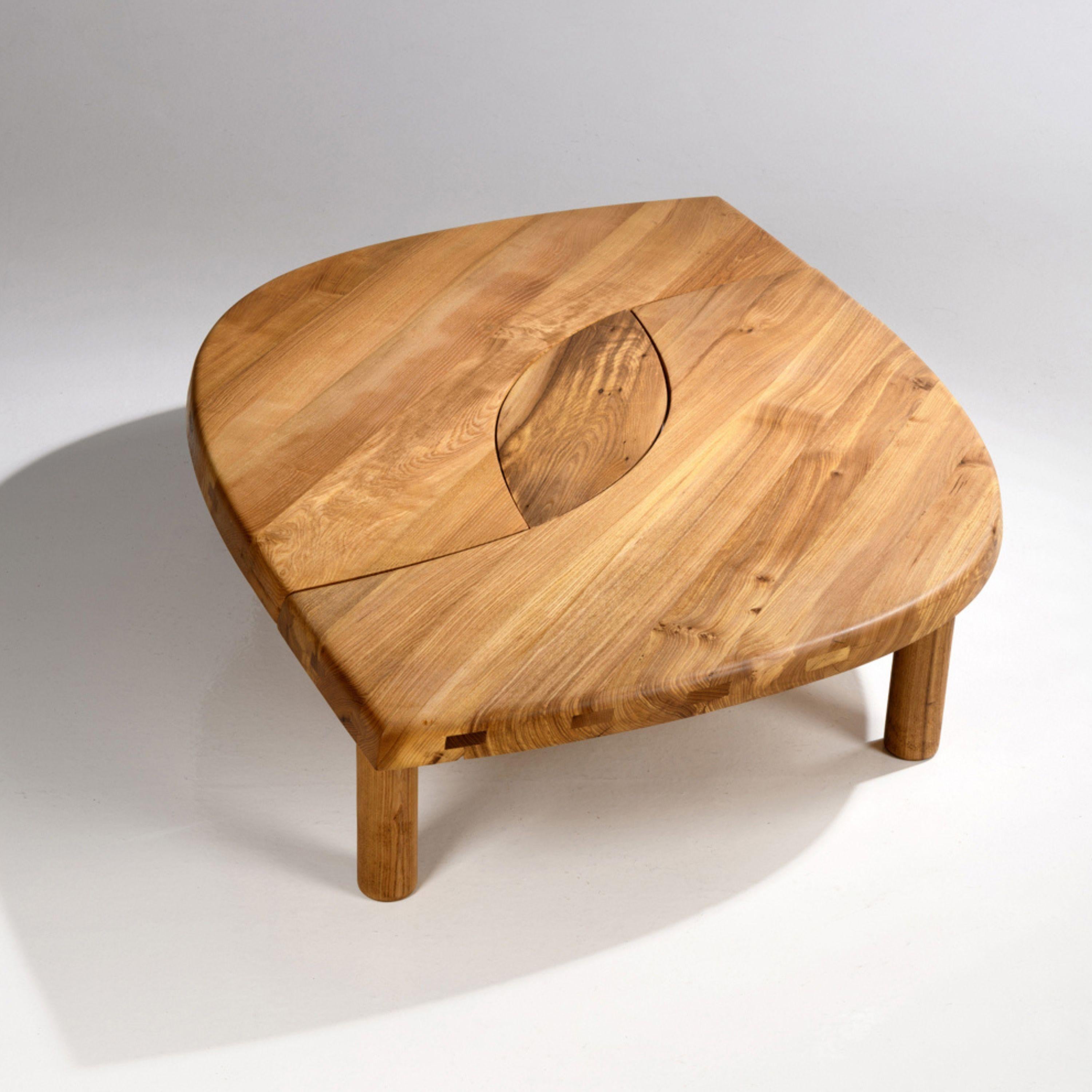 Pierre Chapo 'T22 Bow' Handcrafted Modular Low Table in Elm for Chapo ...