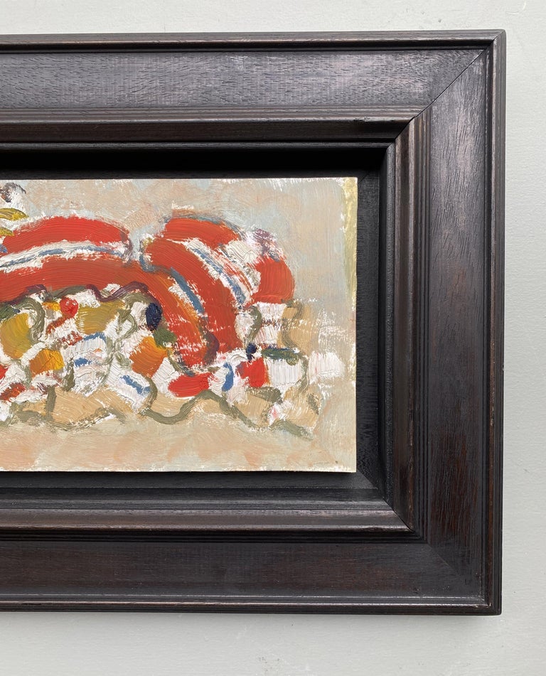 Pierre Coquet - Red sunbeaches umbrellas in Cannes, oil painting by ...