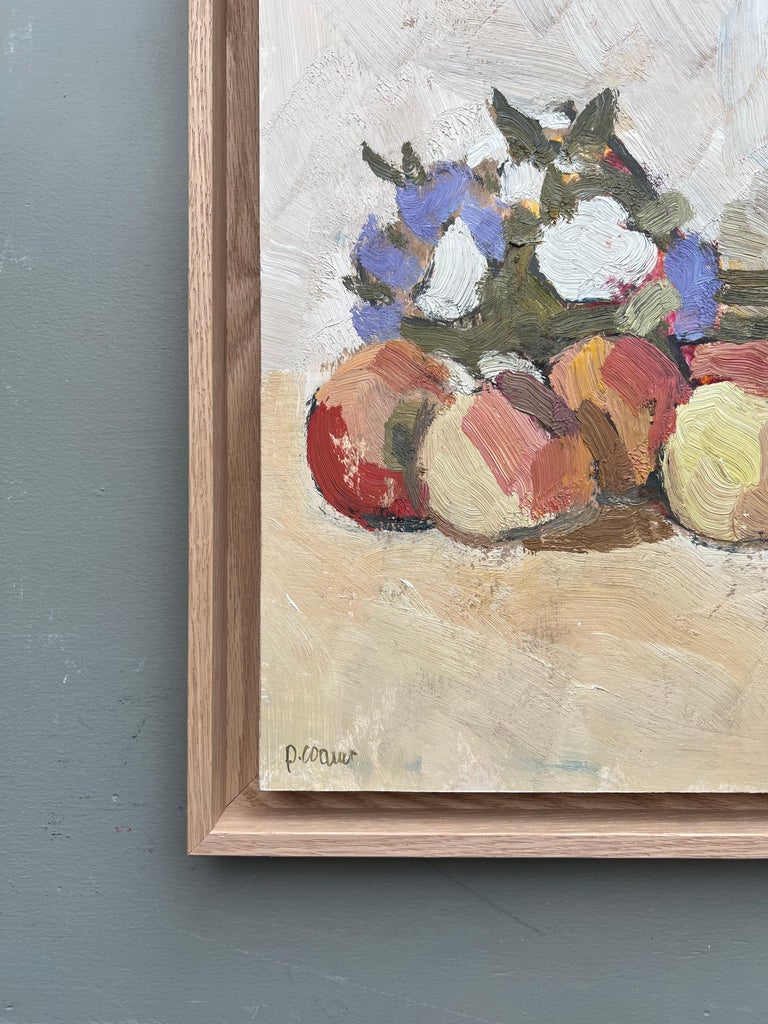 Pierre Coquet - Still life with apples and flowers, oil painting by ...