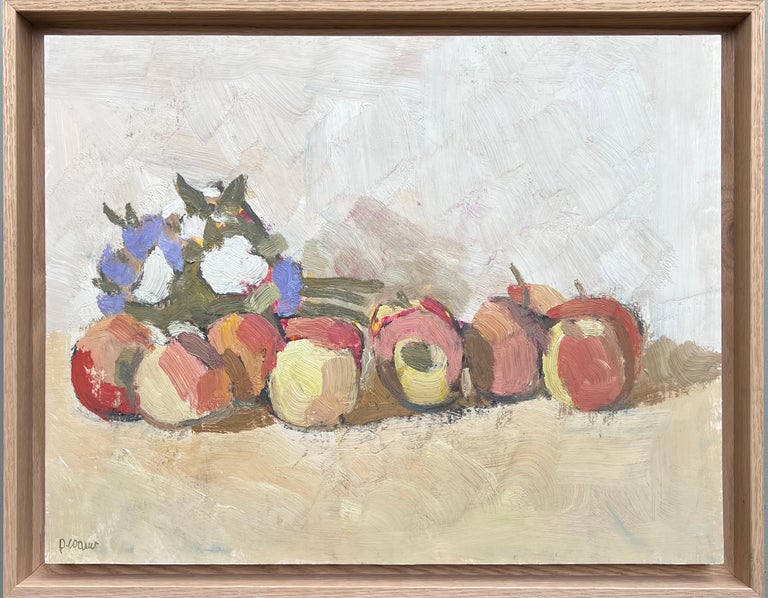 Pierre Coquet - Still life with apples and flowers, oil painting by ...