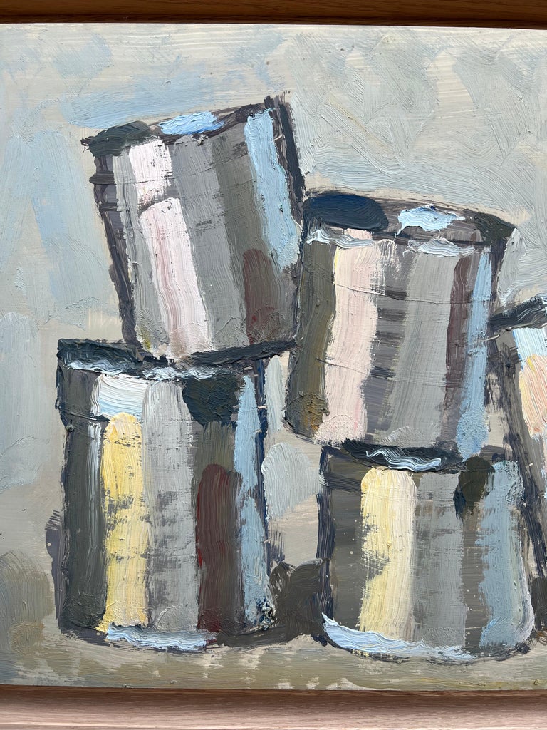 Pierre Coquet - Tin cans, oil painting by Pierre Coquet For Sale at 1stDibs