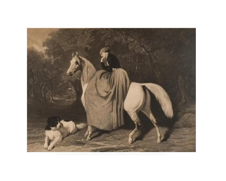 Pierre Cottin After Alfred Dedreux, Alone at the Rendezvoous, Mezzotint ...