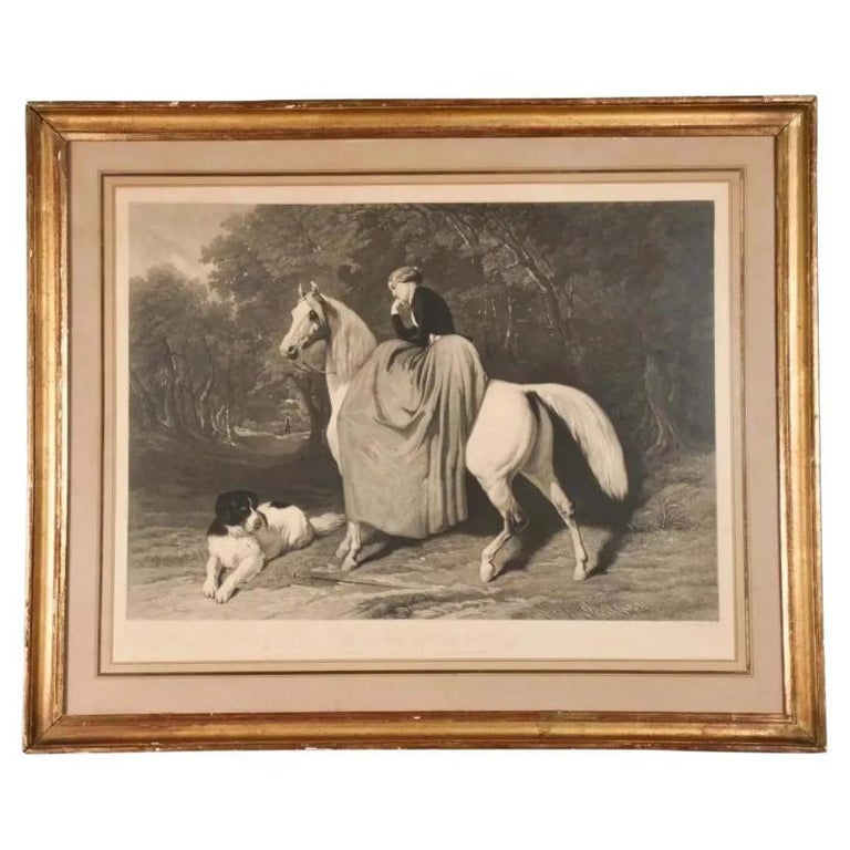 Pierre Cottin After Alfred Dedreux, Alone at the Rendezvoous, Mezzotint ...