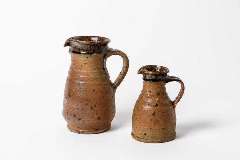 Pierre Digan La Borne Pair of Brown and Black Stoneware Ceramic ...