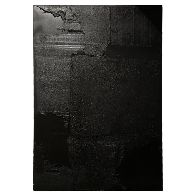 Pierre Fava Trash Wall Black n°00083 Painting For Sale at 1stDibs