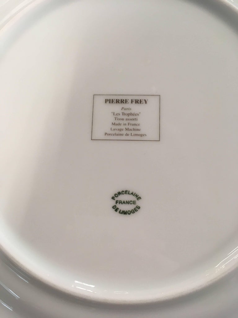 Pierre Frey "Les Tropheés" Limoges Porcelain Dinner Plate Set of Eight ...