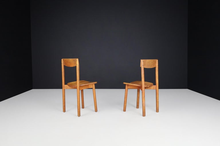 Pierre Gautier Solid Beech Chairs, France, 1960s For Sale at 1stDibs