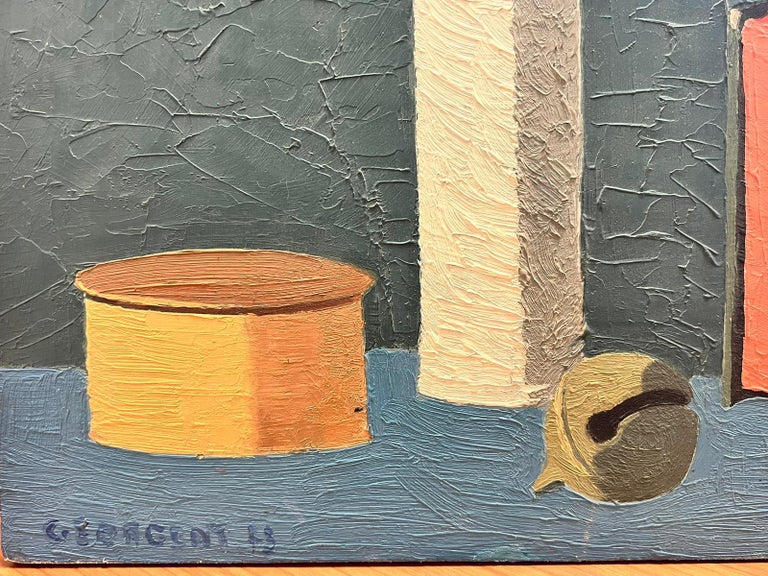 Pierre Georgeot - 1940’s French Tonal Abstract Signed Oil Still Life ...