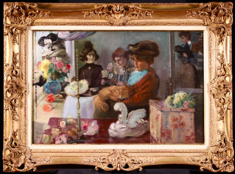 Pierre Georges Jeanniot - At the Milliner''s - Impressionist Oil ...