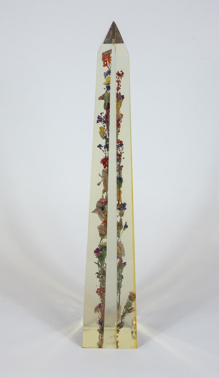 Pierre Giraudon Floral Resin Obelisk at 1stDibs