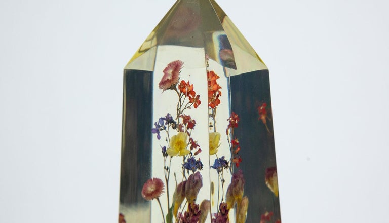 Pierre Giraudon Floral Resin Obelisk at 1stDibs
