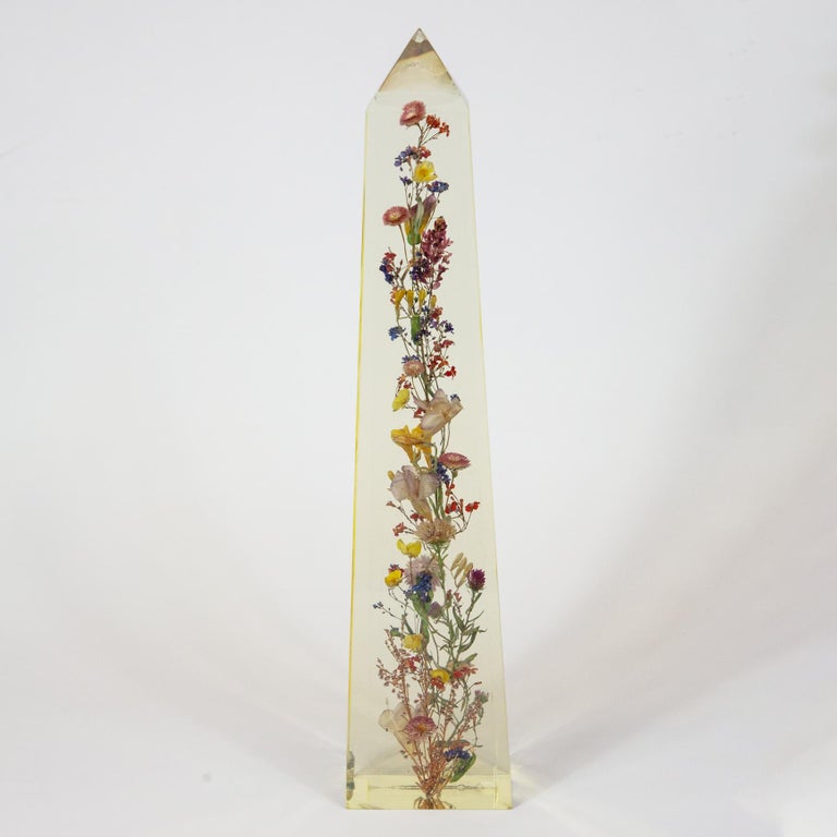 Pierre Giraudon Floral Resin Obelisk at 1stDibs