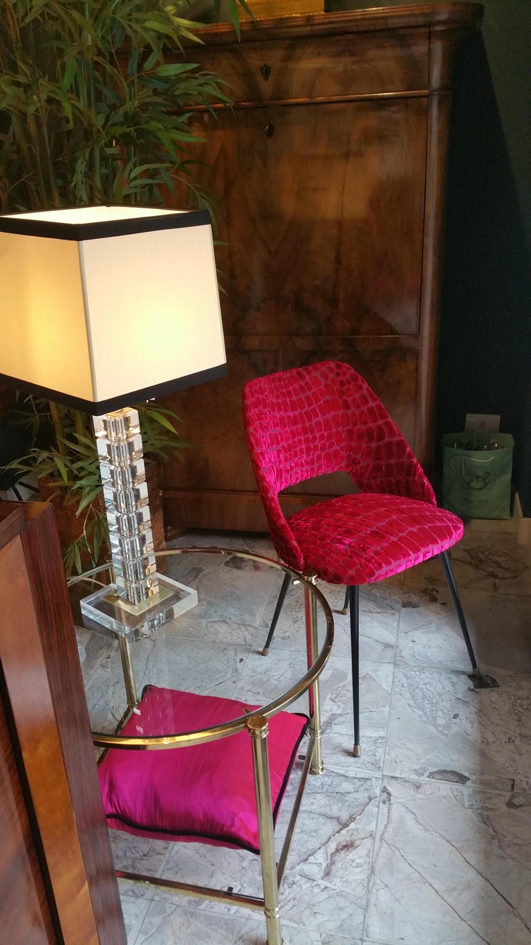 Pierre Guariche Designer French Chair with Guild Fabric For Sale at 1stDibs