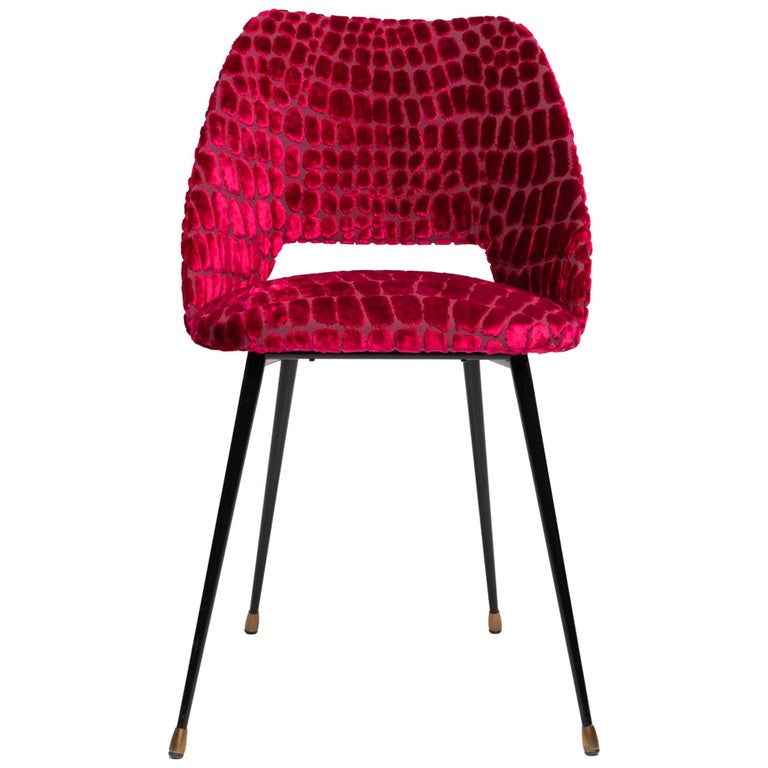 Pierre Guariche Designer French Chair with Guild Fabric For Sale at 1stDibs