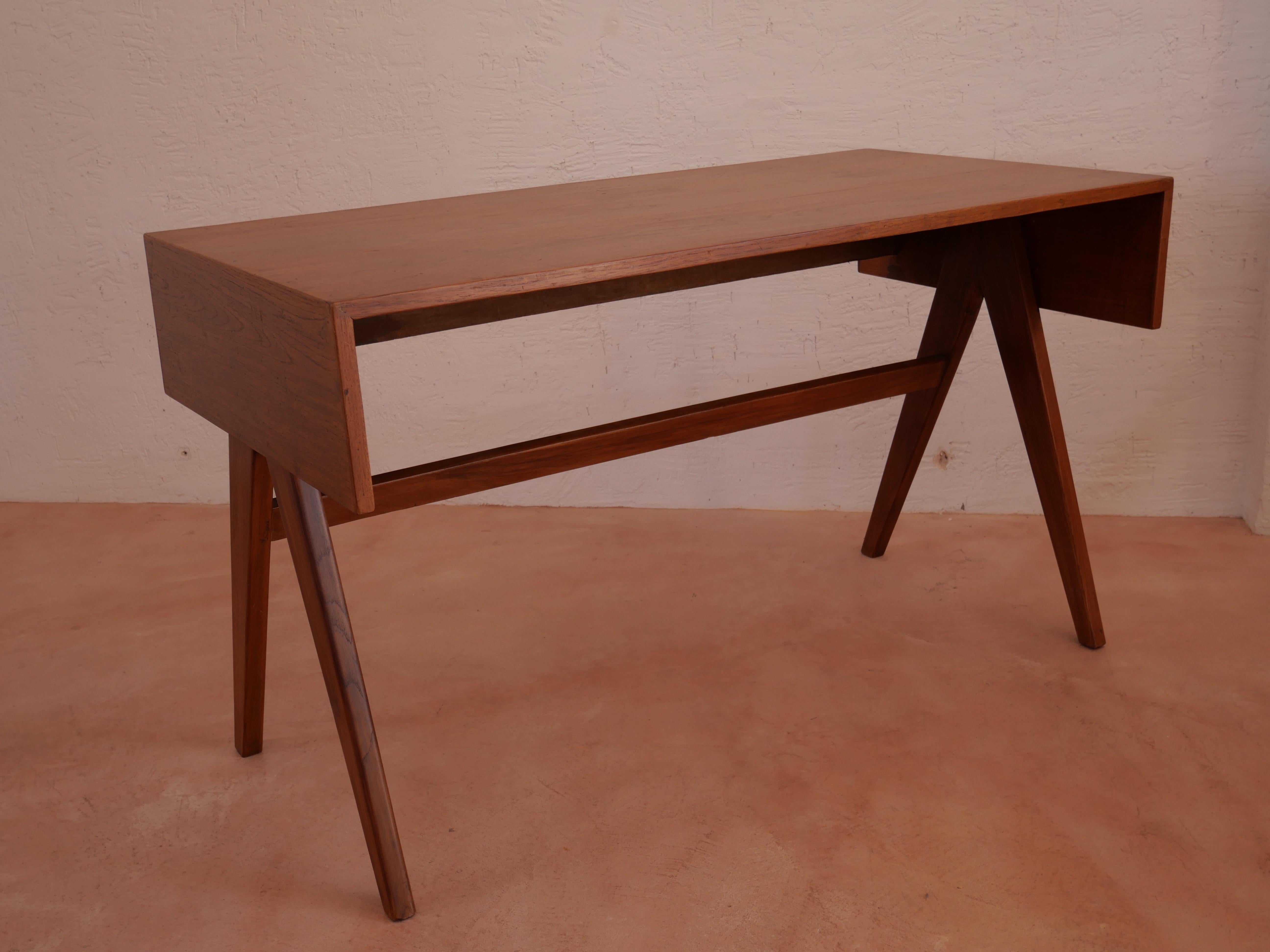 Pierre Jeanneret Desk Compas Legs, Teck, Chandigarh, India, 1960 For ...