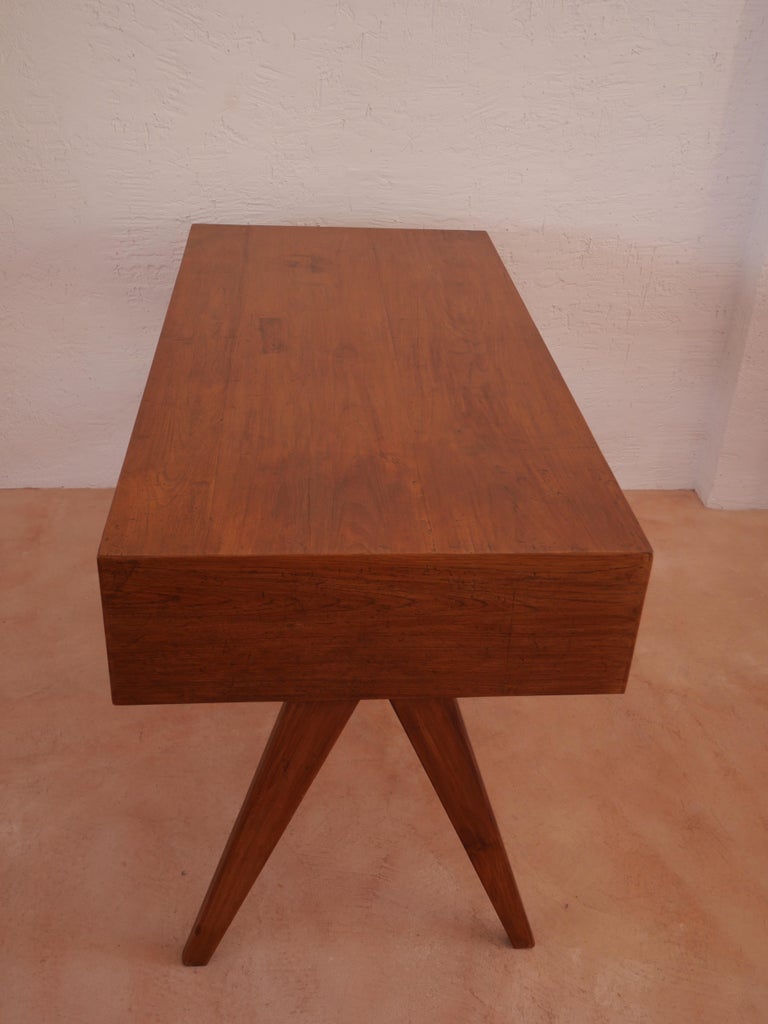 Pierre Jeanneret Desk Compas Legs, Teck, Chandigarh, India, 1960 For ...