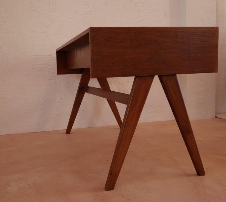 Pierre Jeanneret Desk Compas Legs, Teck, Chandigarh, India, 1960 For ...
