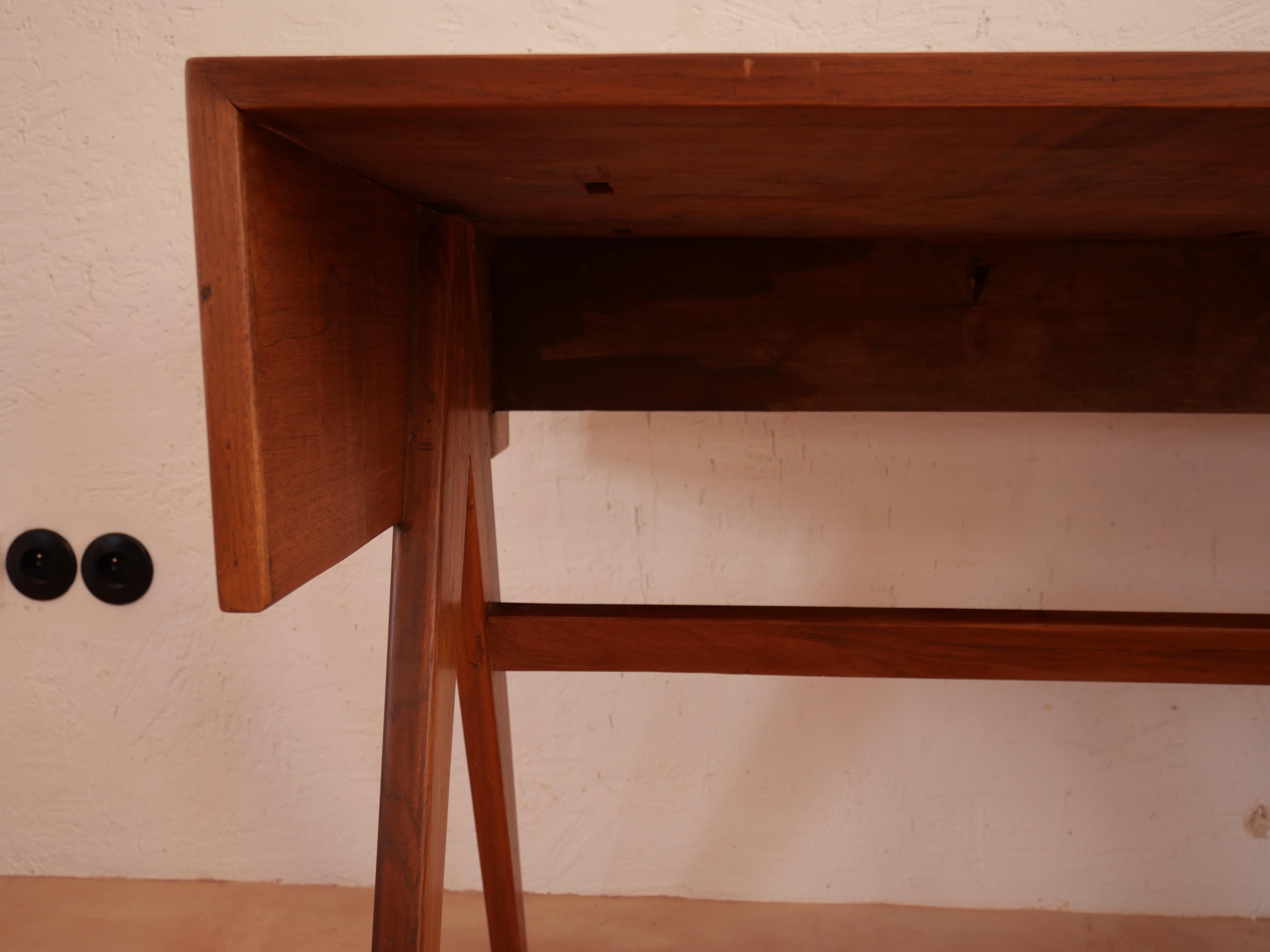 Pierre Jeanneret Desk Compas Legs, Teck, Chandigarh, India, 1960 For ...
