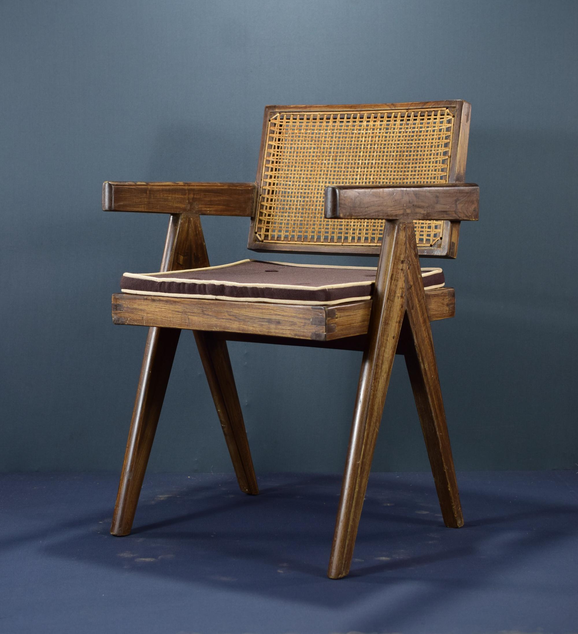 Pierre Jeanneret Office Cane Chair Authentic Mid-Century Modern PJ-SI ...