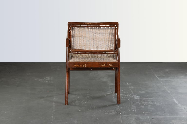 Pierre Jeanneret Office Cane Chair PJ-SI-28-A 'Authentic' with Letters ...