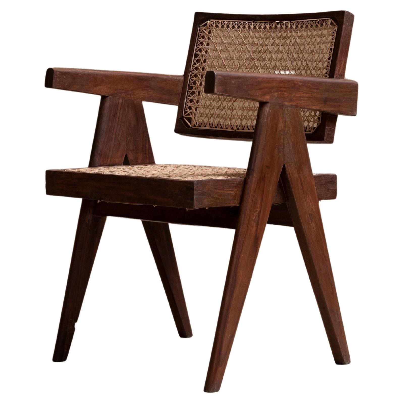 Office Cane Chair by Pierre Jeanneret at 1stDibs | cane office chair ...