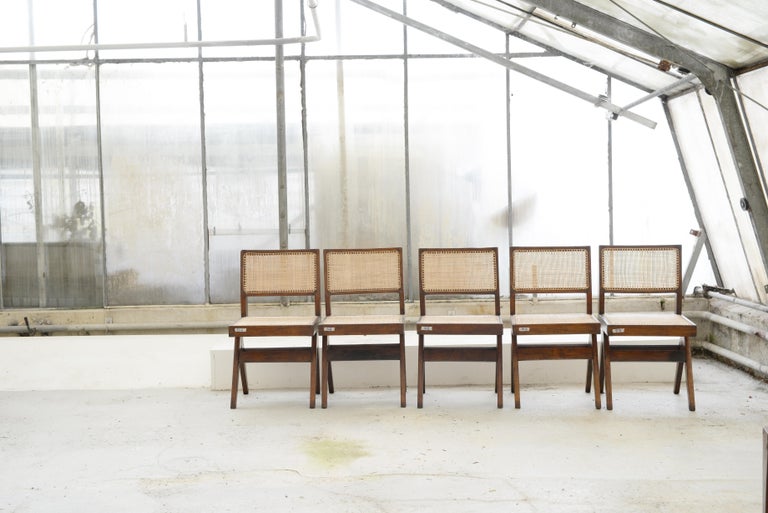 Pierre Jeanneret PJ-SI-25-A Set of 6 Chairs Authentic Mid-Century ...