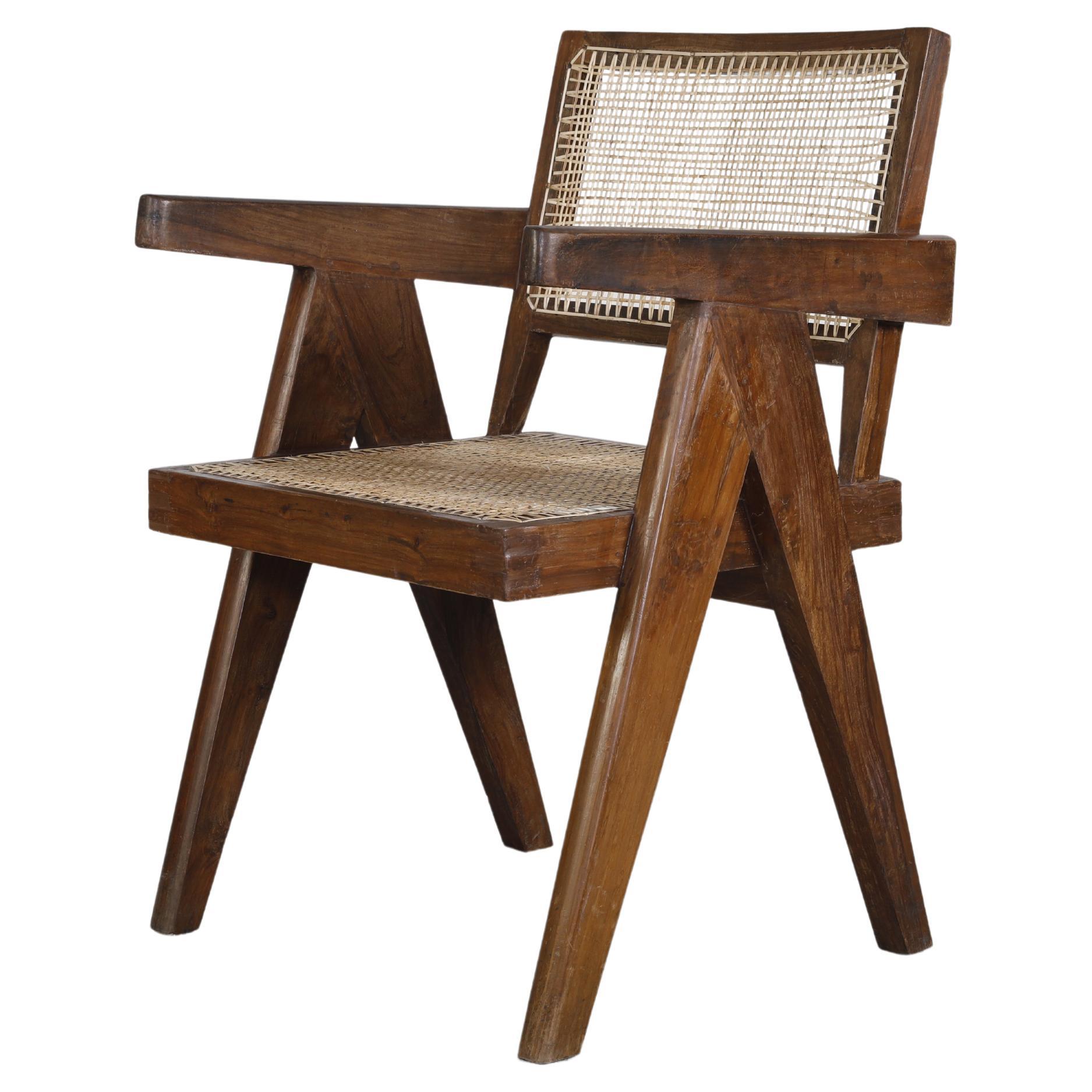 Office Cane Chair by Pierre Jeanneret at 1stDibs | cane office chair ...