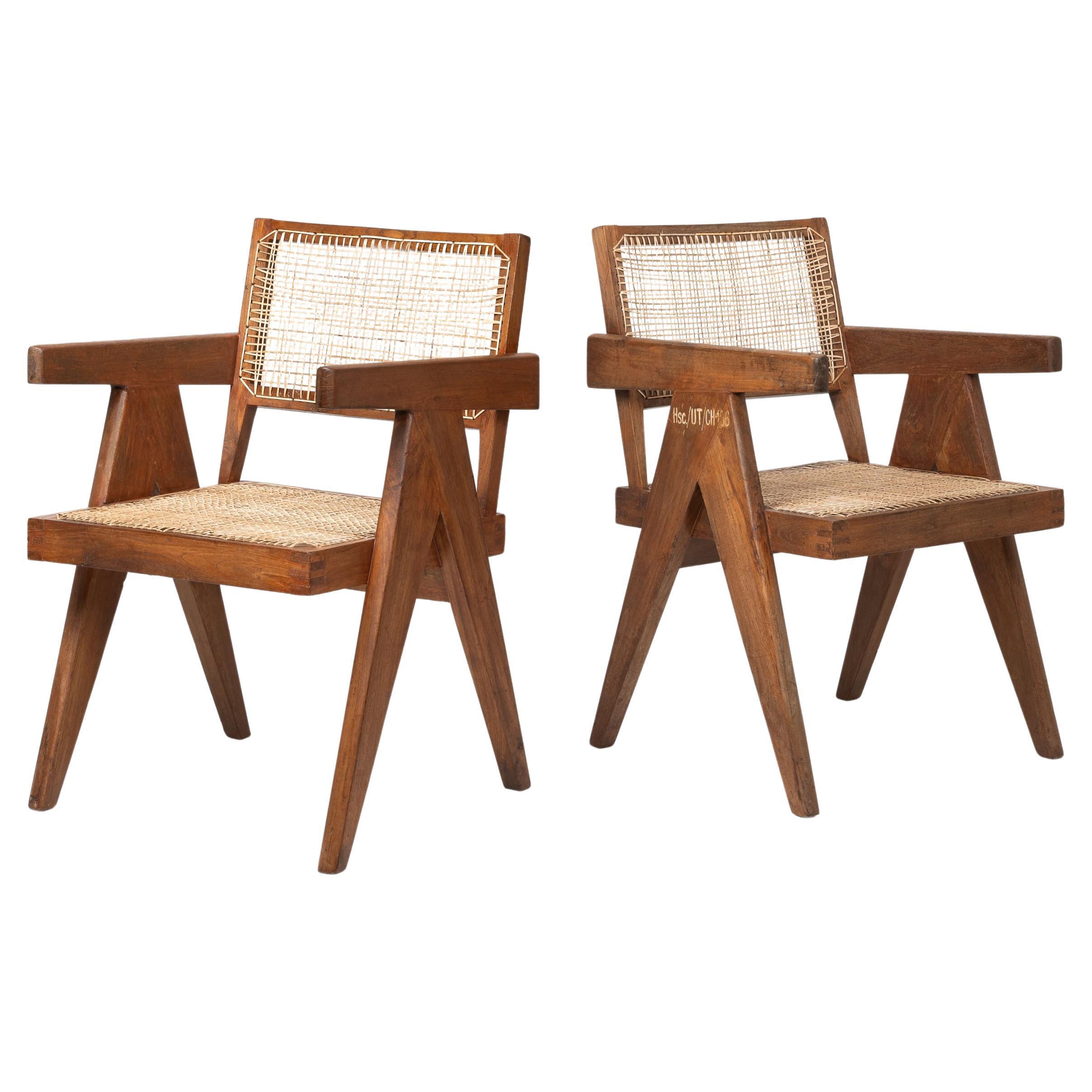 Chaise de bureau authentique Pierre Jeanneret, mi-siècle moderne PJ-SI ...