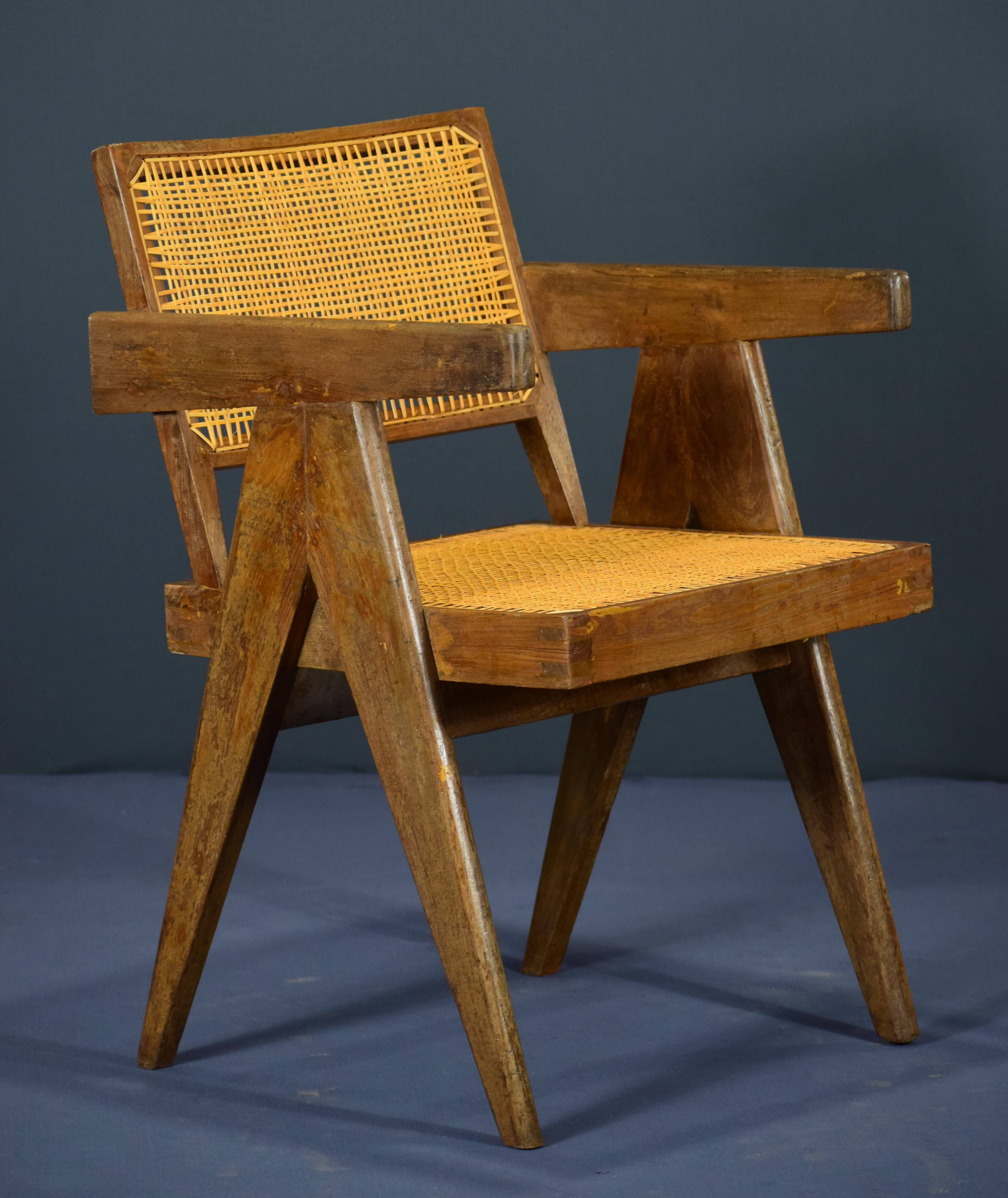 Pierre Jeanneret PJ-SI-28-B Set of 6 Chairs / Authentic Mid-Century ...