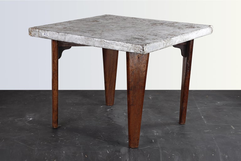 Pierre Jeanneret PJ-TA-04-B Metal Square Table / Authentic Mid-Century ...