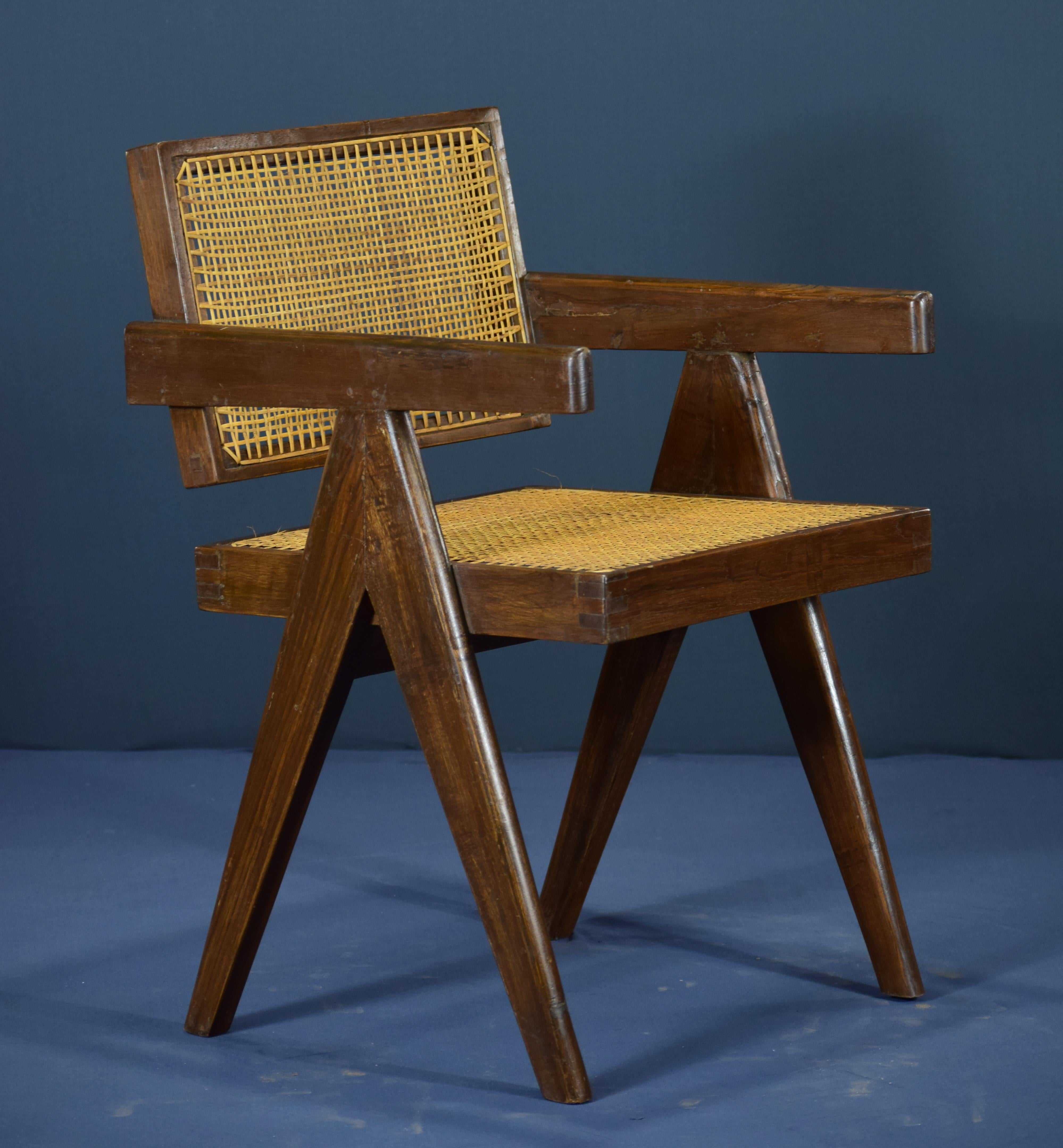 Pierre Jeanneret Set of 4 Chairs PJ-SI-28-A / Authentic Mid-Century ...