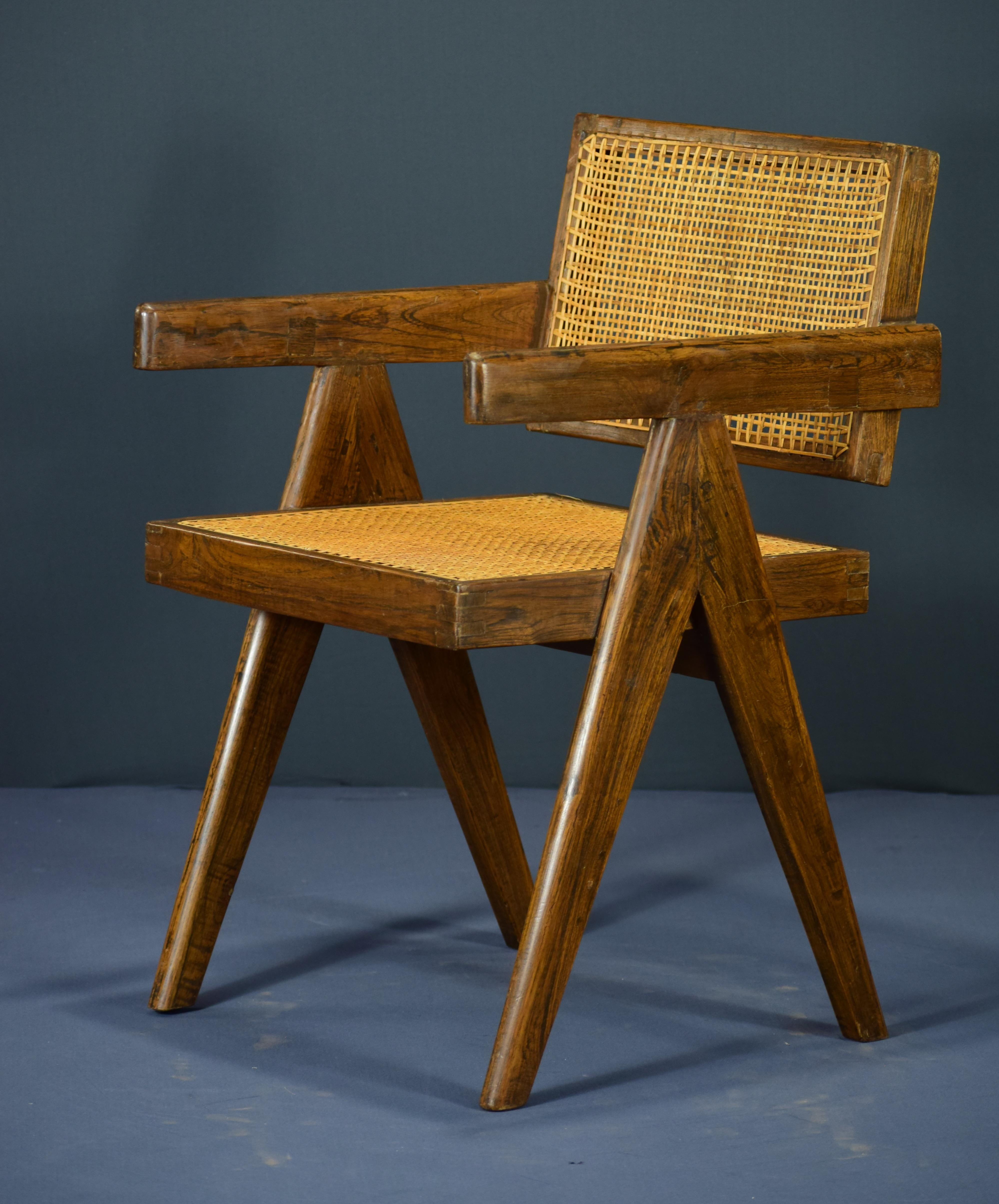Pierre Jeanneret Set of 4 Chairs PJ-SI-28-A / Authentic Mid-Century ...