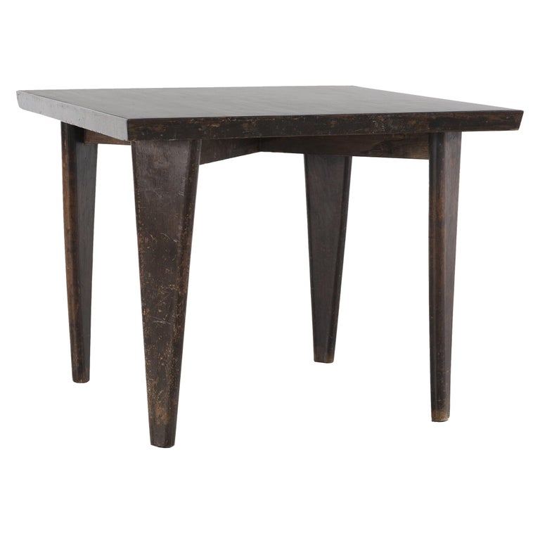 Pierre Jeanneret "Square" Table, circa 1959-1960 For Sale at 1stDibs
