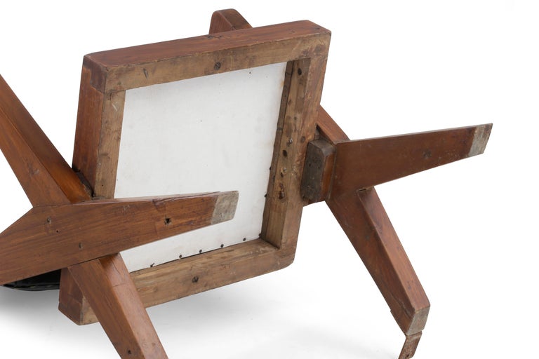 Pierre Jeanneret Teak and Leather Chair PJ-SI-49-A / Authentic Mid ...