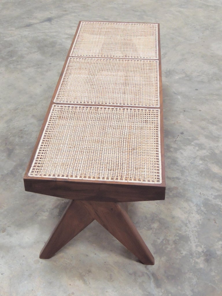 Pierre Jeanneret's Bench, Hand-Sculpted Contemporary Re-Edition at 1stDibs